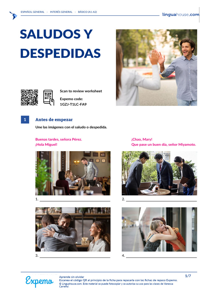 Saludos y Despedidas en Español A1-A2 | PDF