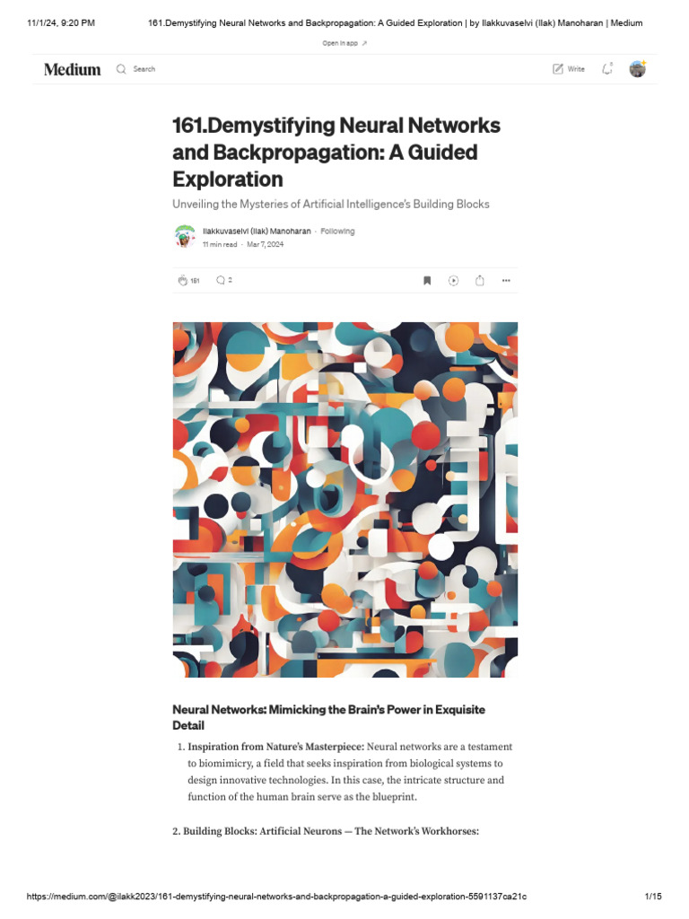 161.demystifying Neural Networks and Backpropagation - A Guided Exploration - by Ilakkuvaselvi ...