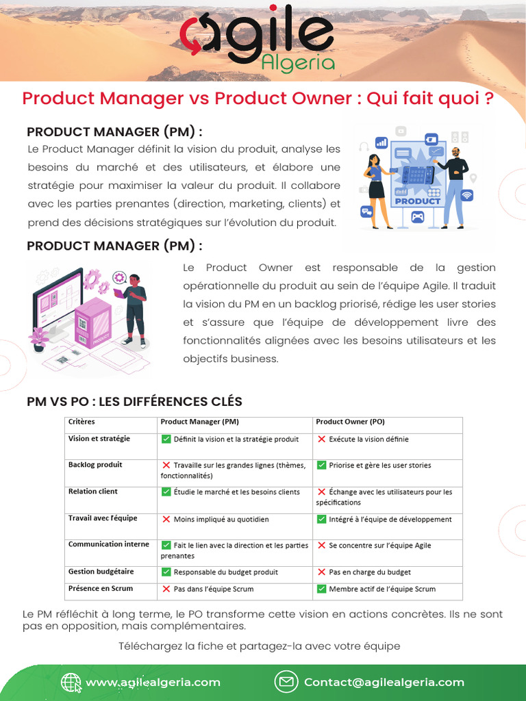Product Manager vs Product Owner : Rôles clés | PDF