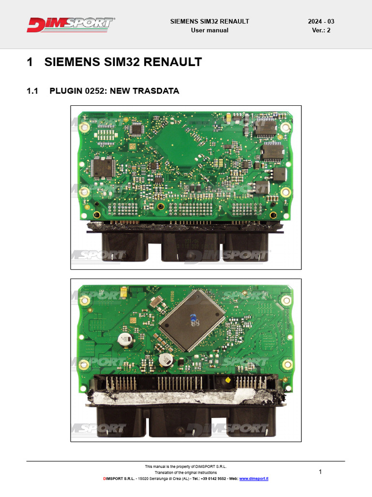 Siemens SIM32 Renault ECU Pinout Guide | PDF | Manufactured Goods ...