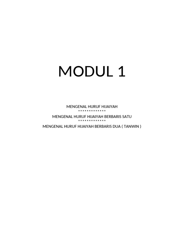 Modul Pengenalan Huruf Hijaiyah | PDF