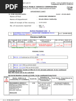 Rotation Chart - Kerala Public Service Commission, Government of Kerala ...