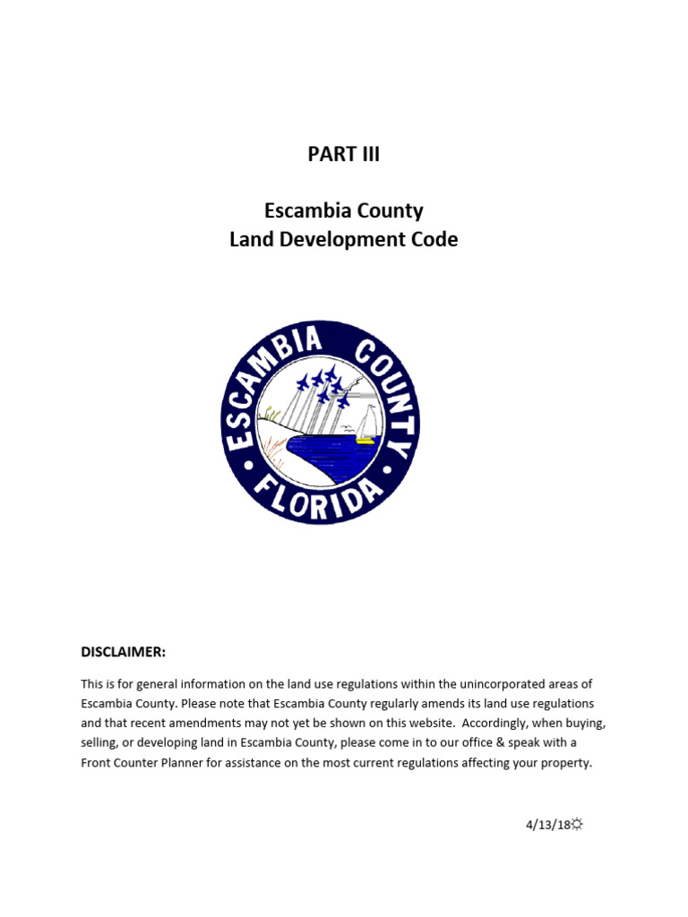 Escambia County Land Development Code | PDF | Grammatical Gender | Regulatory Compliance
