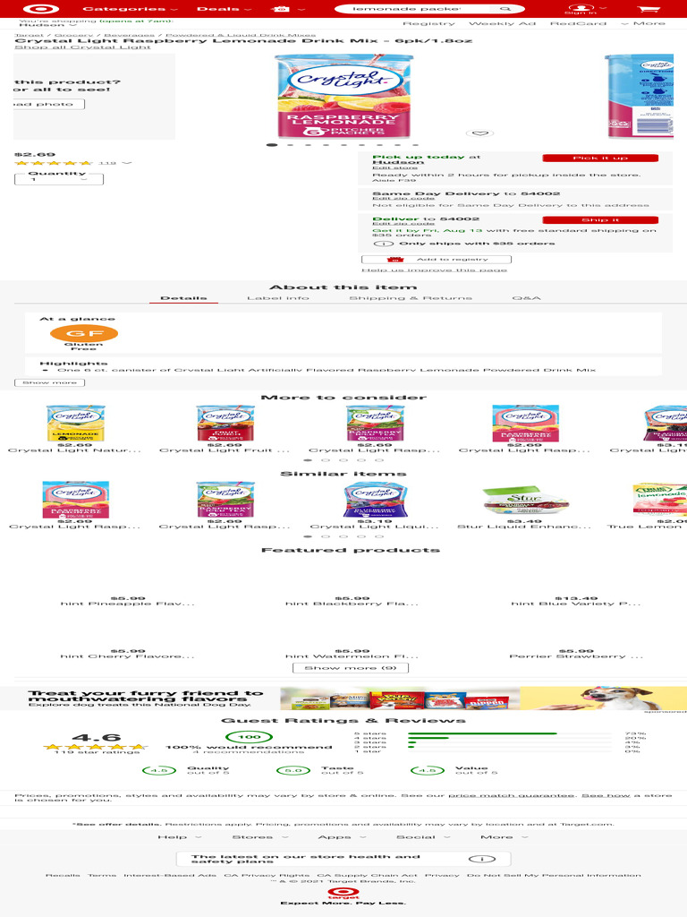 Lemonade Packets Target | PDF | Drink