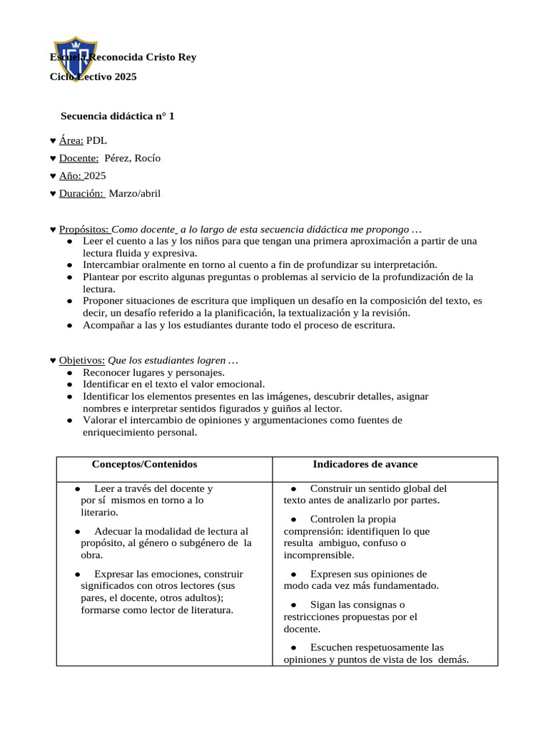 Secuencia #1 PDL | PDF | Oración | Bagheera