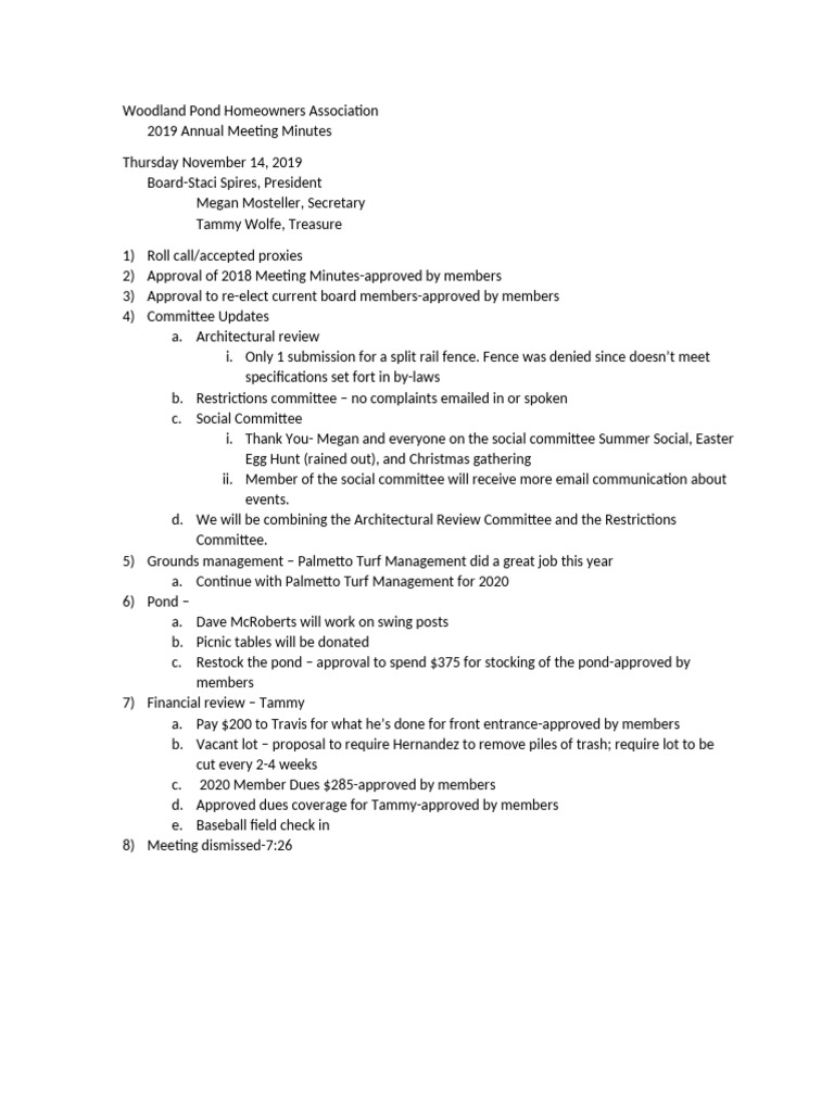 2019 Annual Meeting Notes | PDF