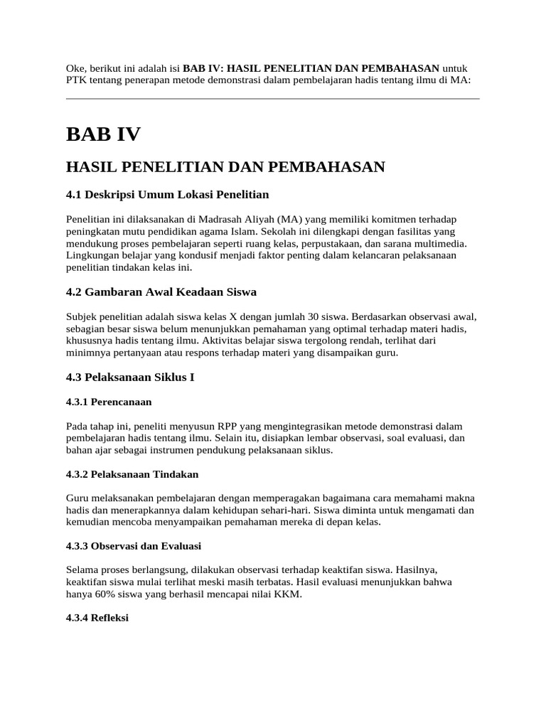 BAB IV PTK - Metode Demonstrasi | PDF
