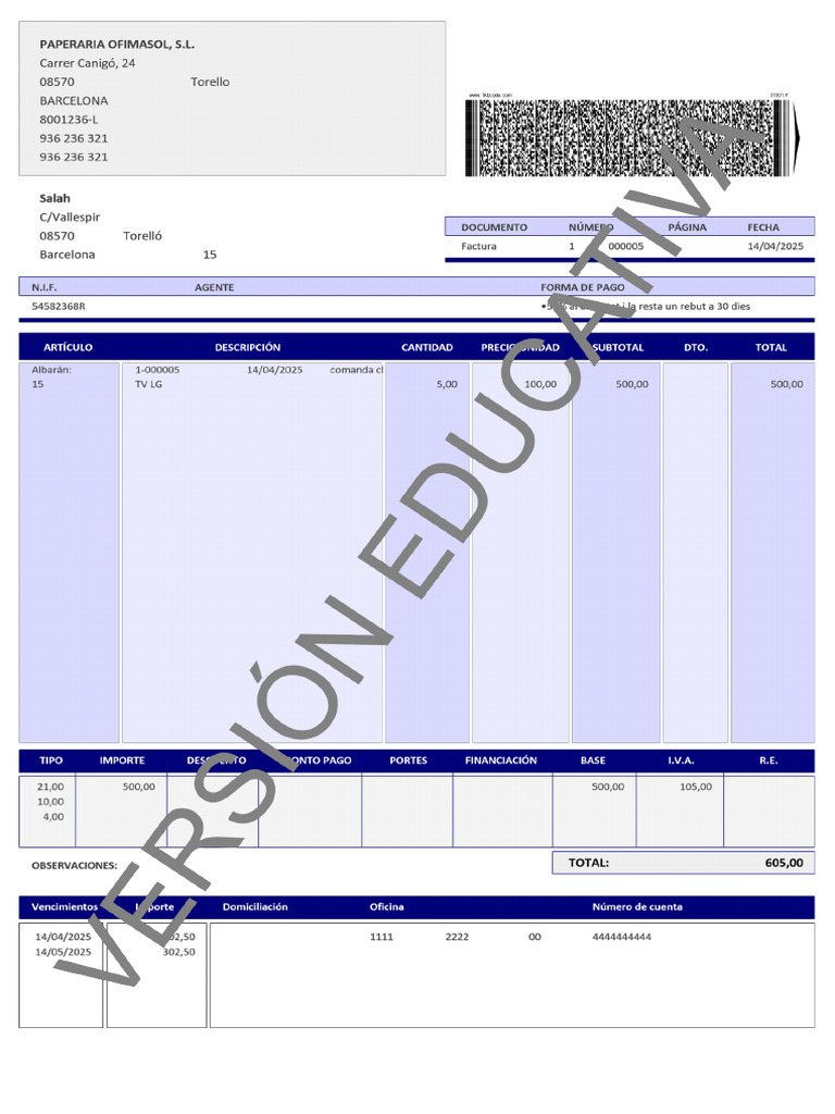 Factura 1-000005 | PDF