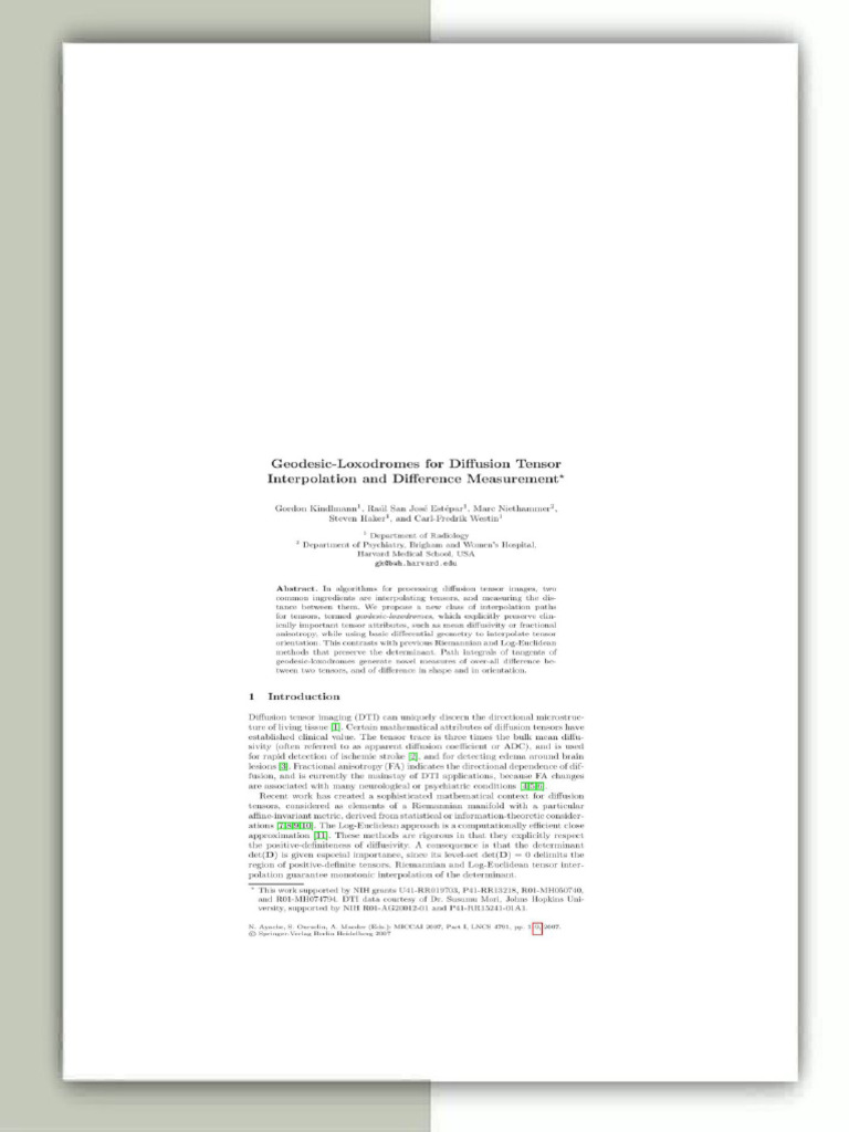 Geodesic Loxodromes for Diffusion Tensor Interpolation and Difference ...