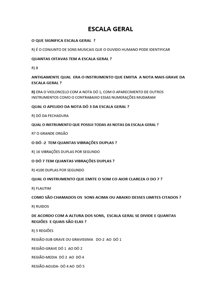 Escala Geral | PDF