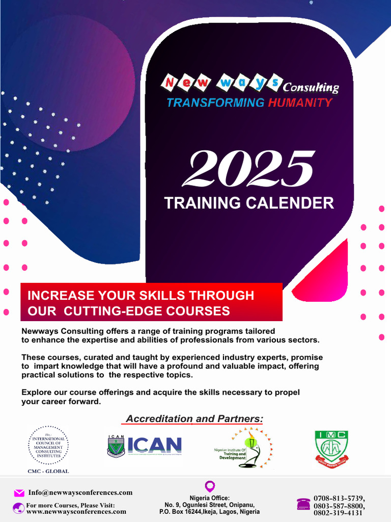 Newways Consulting Training Calendar 2025 | PDF | Entrepreneurship ...