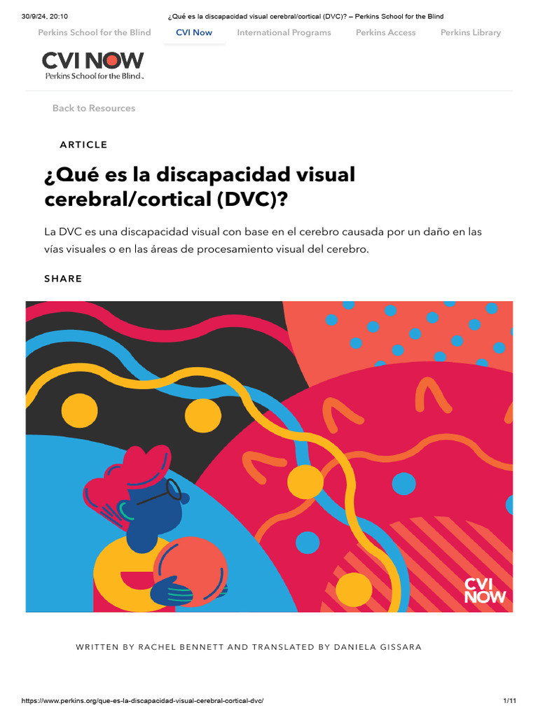 ¿Qué es la discapacidad visual cerebral_cortical (DVC)_ – Perkins School for the Blind | PDF ...