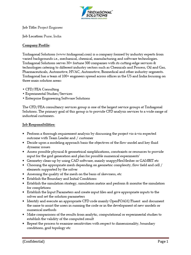 Project Engineer - CFD Consulting | PDF | Computational Fluid Dynamics | Finite Element Method