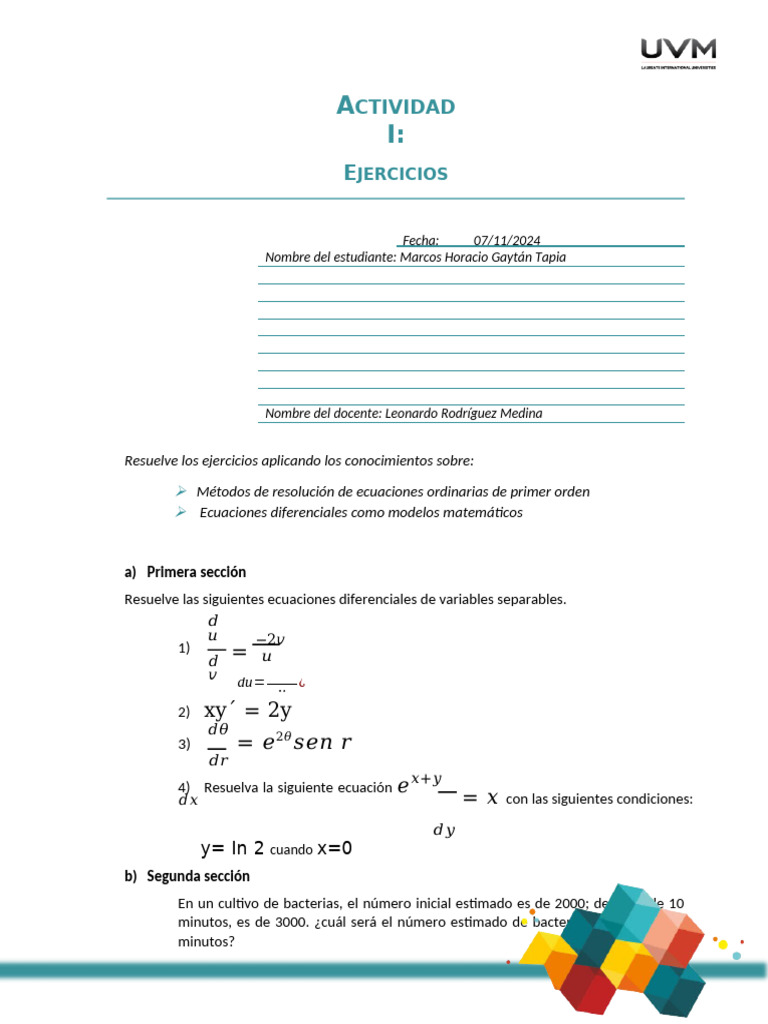 Actividad 1 Ecuaci | PDF