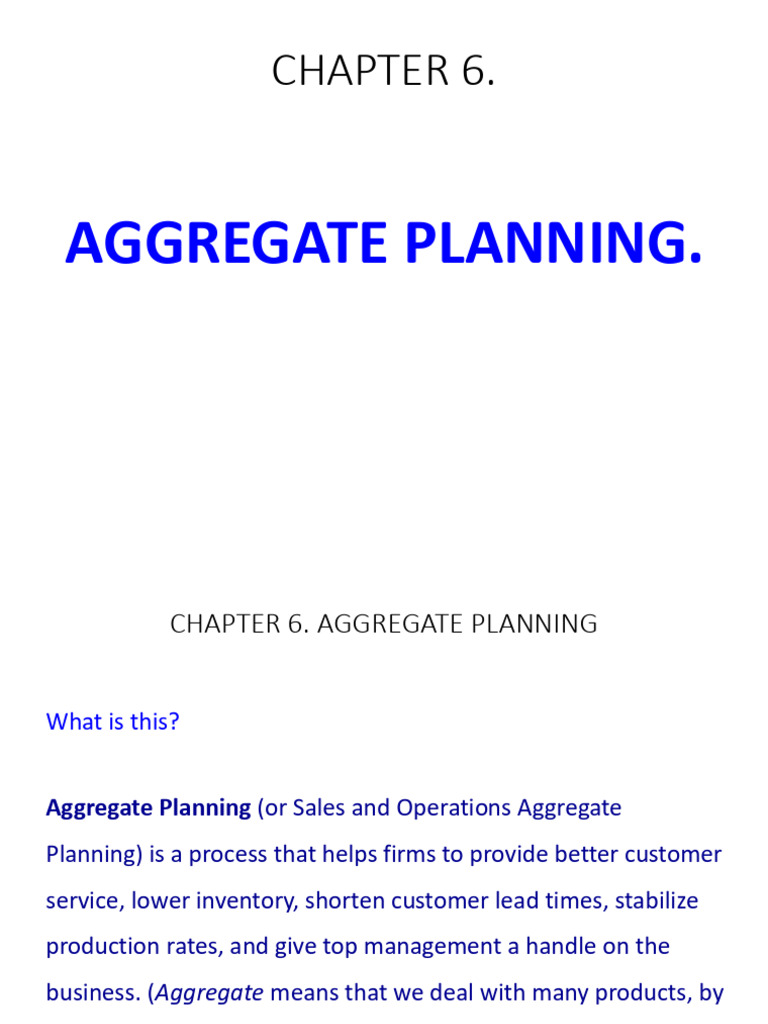 Chapter 6. Aggregate Planning | PDF | Economies | Business