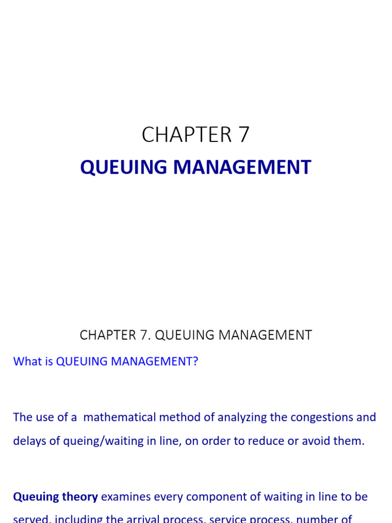 Chapter 7. Queuing Management | PDF | Telecommunications | Computer Networking