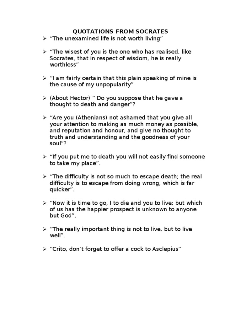 Quotations From Socrates | PDF | Philosophy