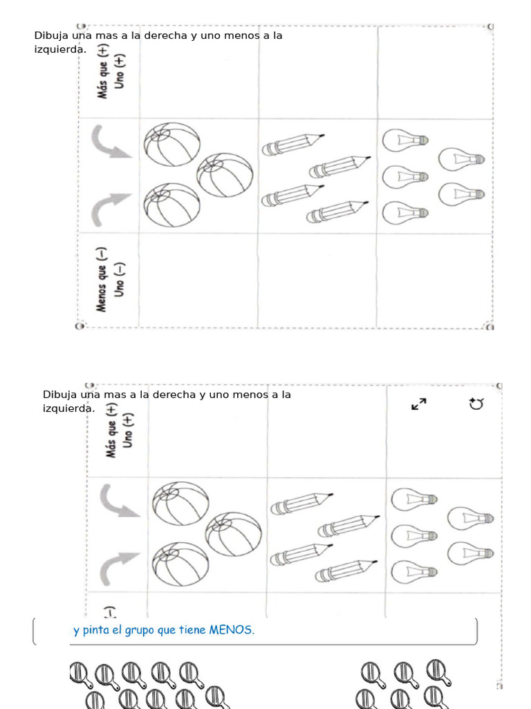 Ficha Mas Que - Menos Que | PDF