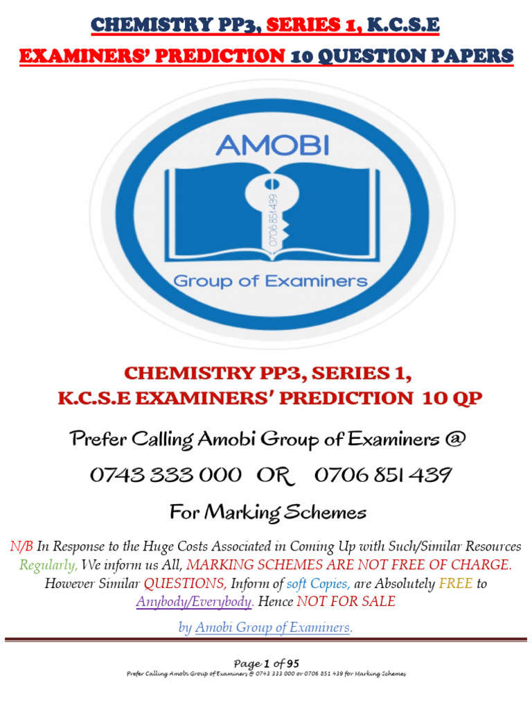 Chem Pp3 s1 Kcse Ep 10 QP | PDF | Titration | Chemistry
