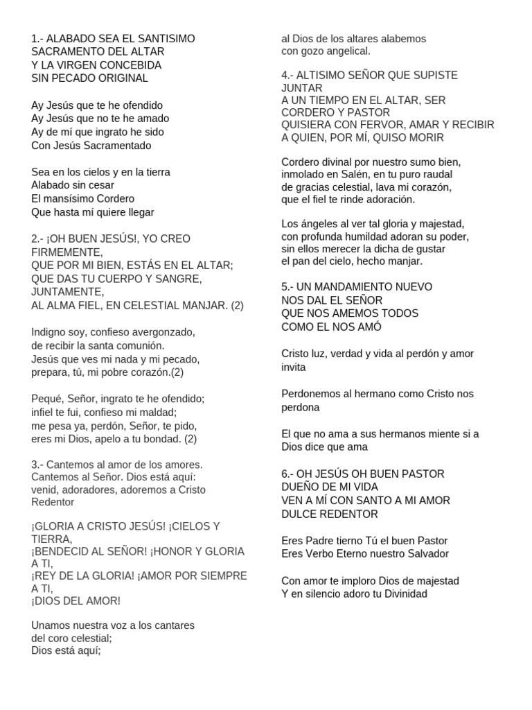 CANTOS EUCARÍSTICOS | PDF | Cristo (título) | eucaristía