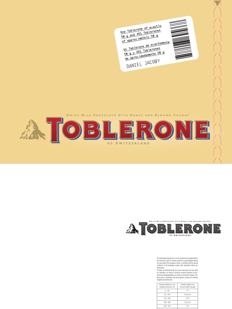 Toblerone: Estimación de Masa y Tipos | PDF | Deportes