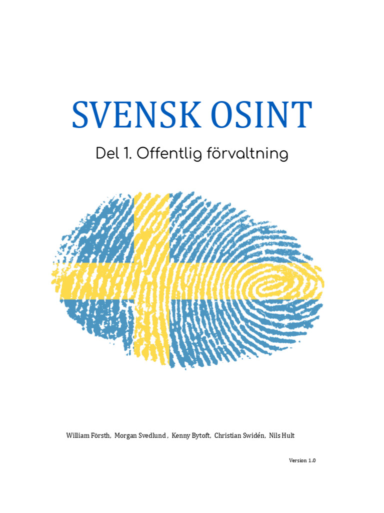Svensk OSINT Version 1.0 | PDF