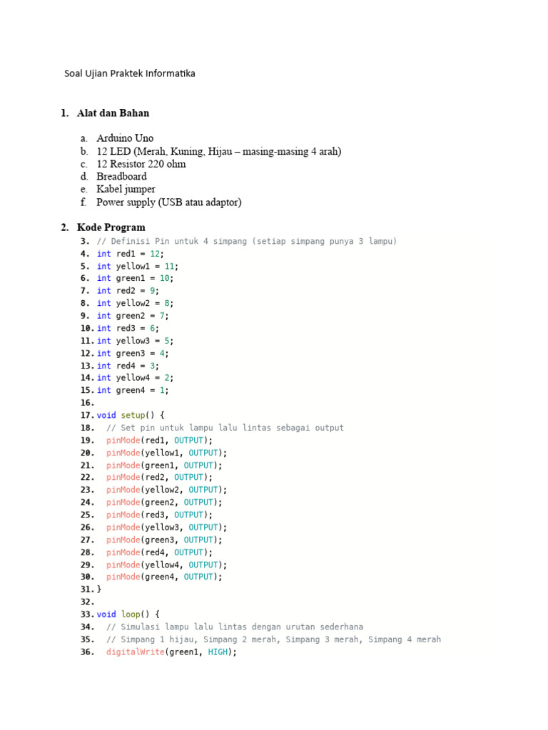 Soal Ujiian Informatika | PDF | Arduino | Electrical Engineering