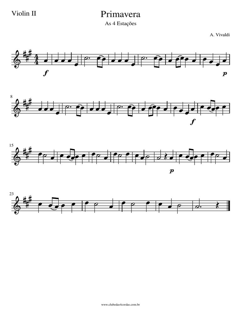 Primavera Violin II | PDF