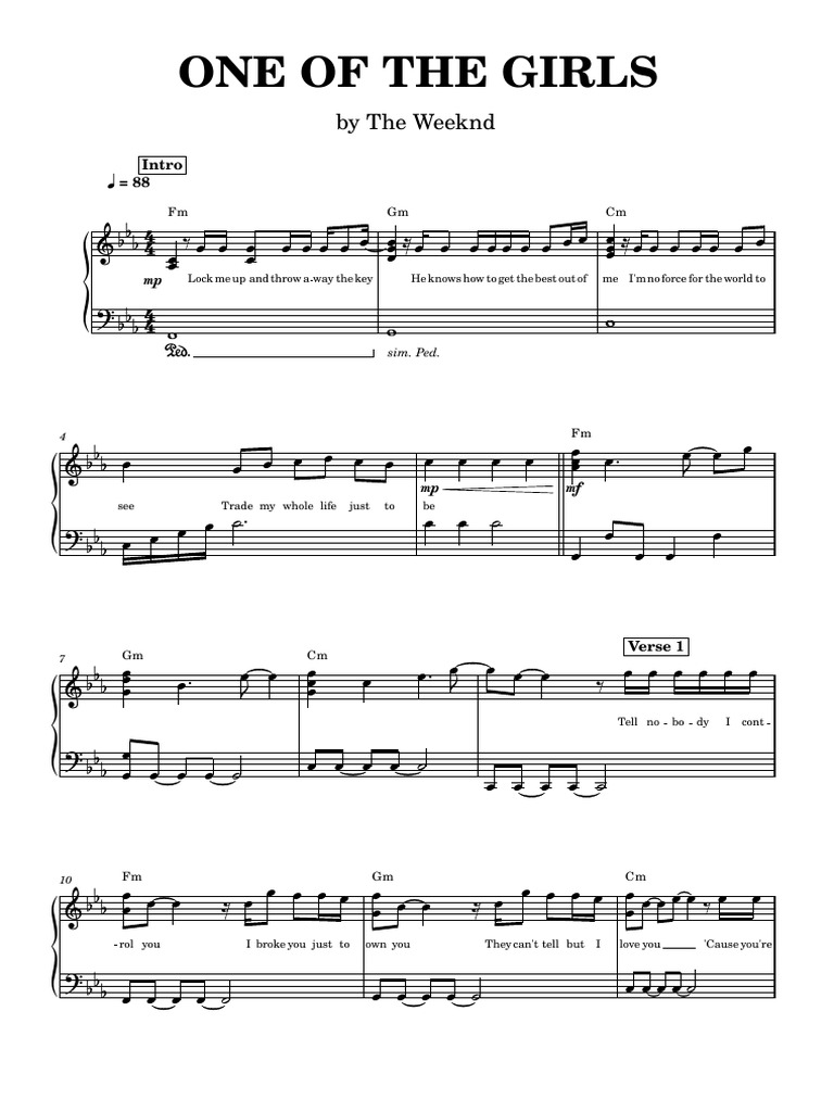One of The Girls - The Weeknd | PDF