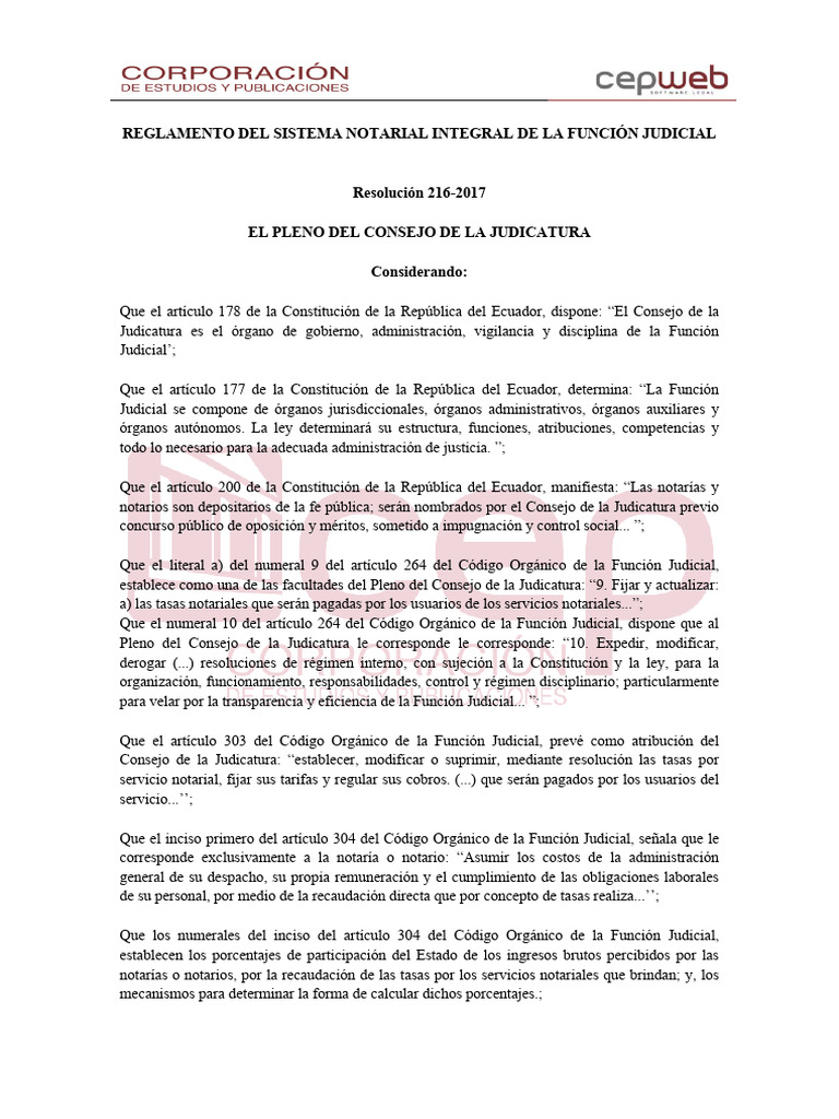 Reglamento Del Sistema Notarial Integral de La Función Judicial | PDF ...