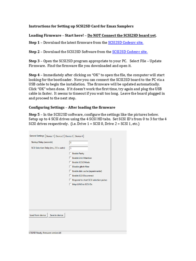 Instructions for SCSI2SD Emax | PDF