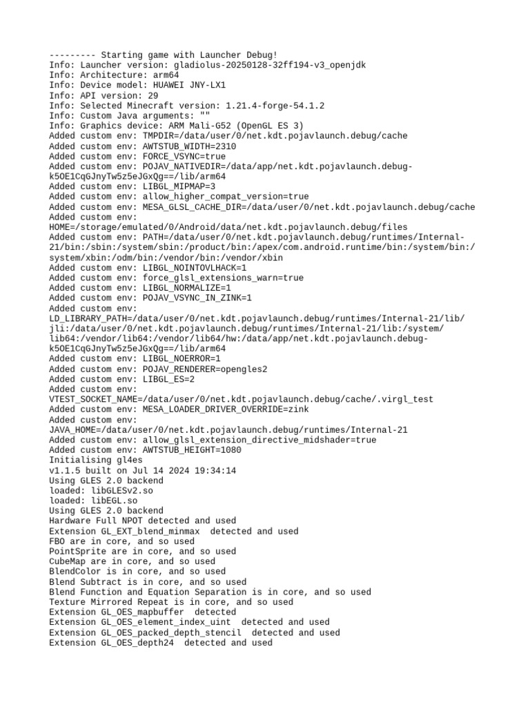 Minecraft Launcher Debug Log Analysis | PDF | Shader | Software Engineering