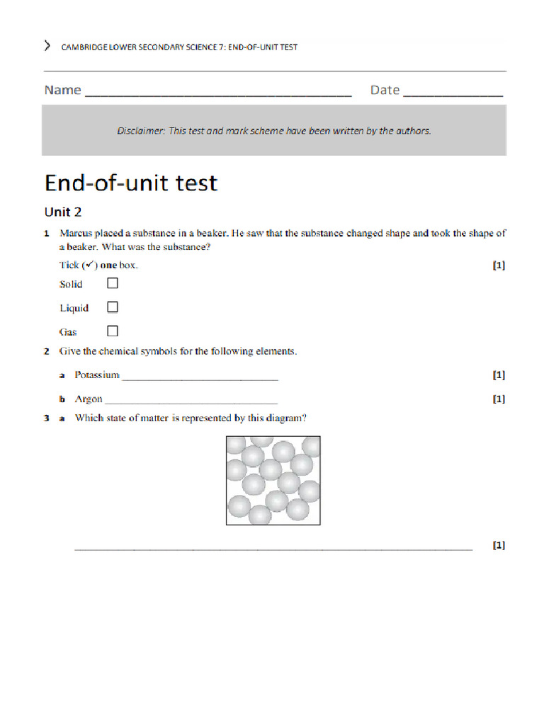 S7 Unit 2 End-Of-Unit | PDF