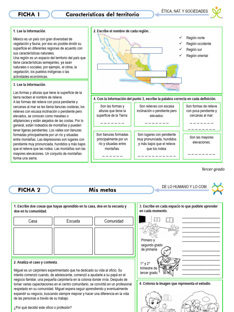 Fichas 3° | PDF | Montañas