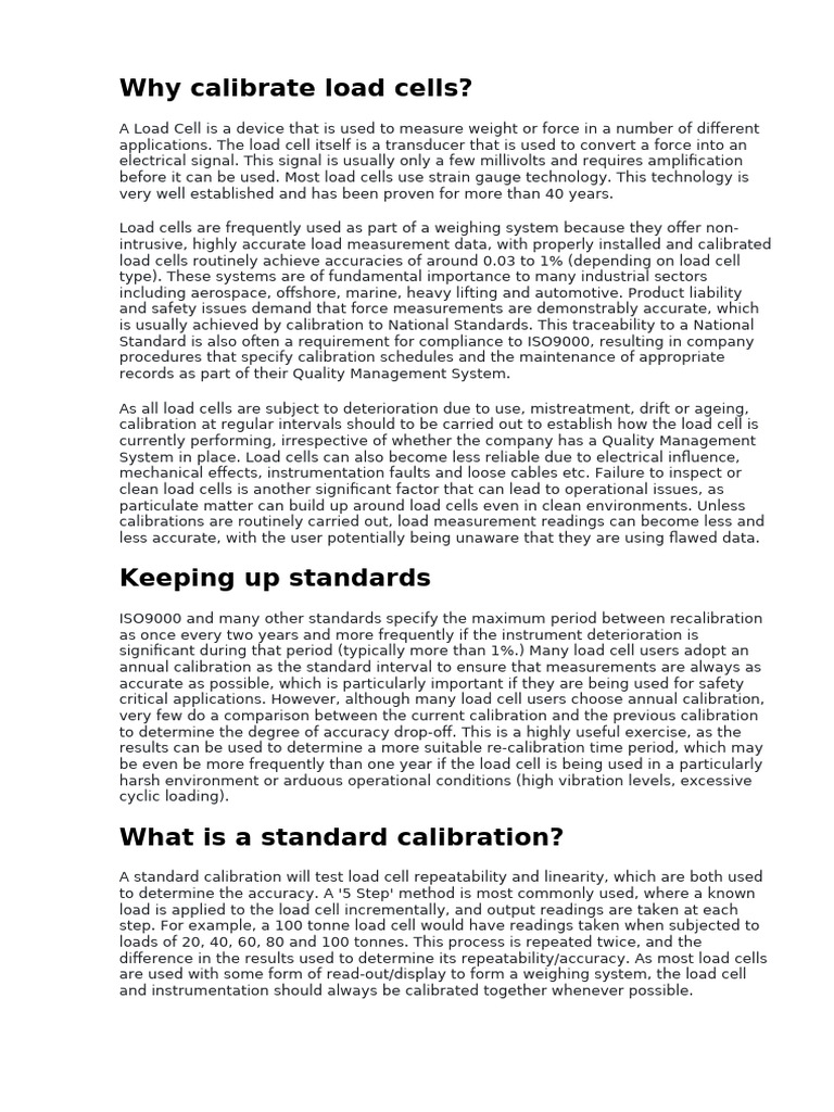 Load Cell Calibration | PDF | Calibration | Electrical Engineering