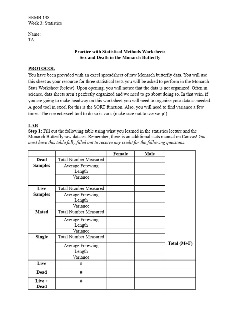 Lab 2 - Stats Worksheet | PDF | Statistics | Chi Squared Test