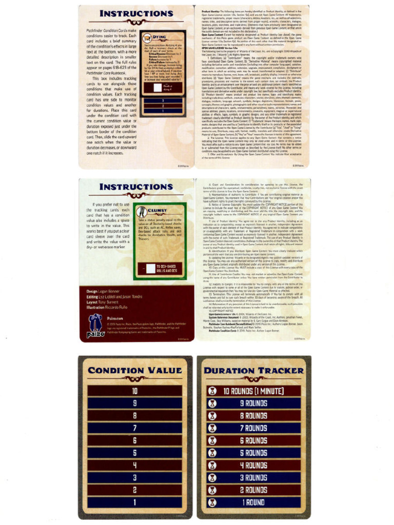 PF 2e - Condition Cards | PDF