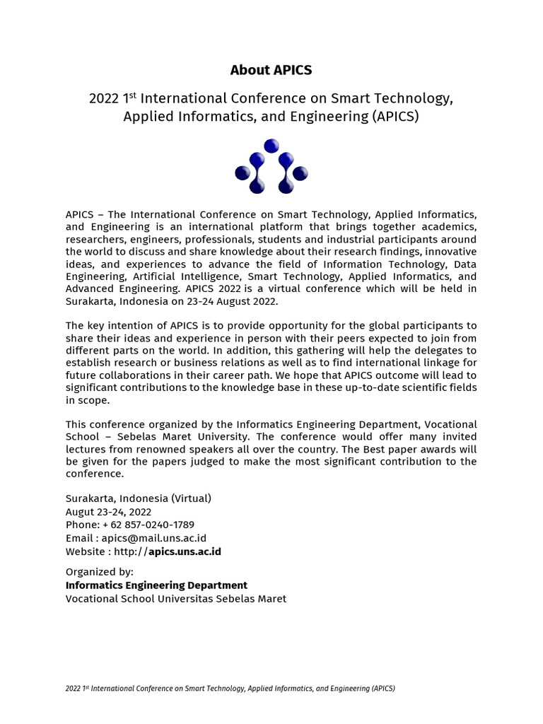 APICS 2022: Smart Tech Conference | PDF