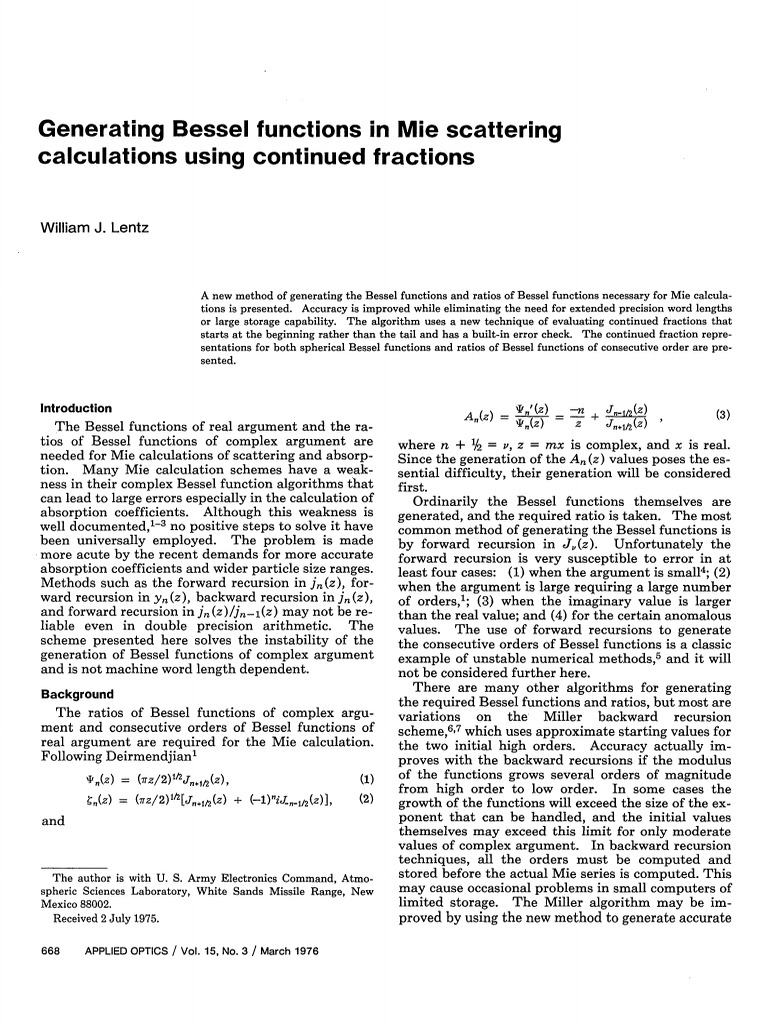 Generating Bessel Functions | PDF | Mathematics | Numbers