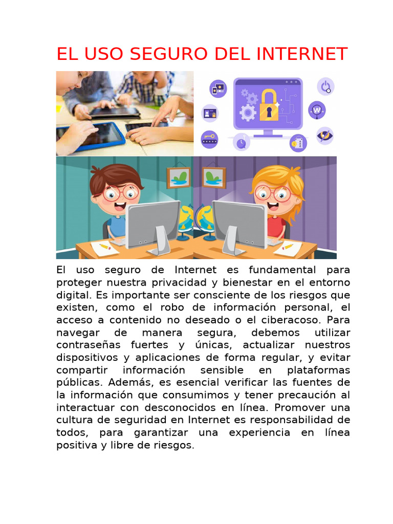 Uso Seguro de Internet para Niños | PDF