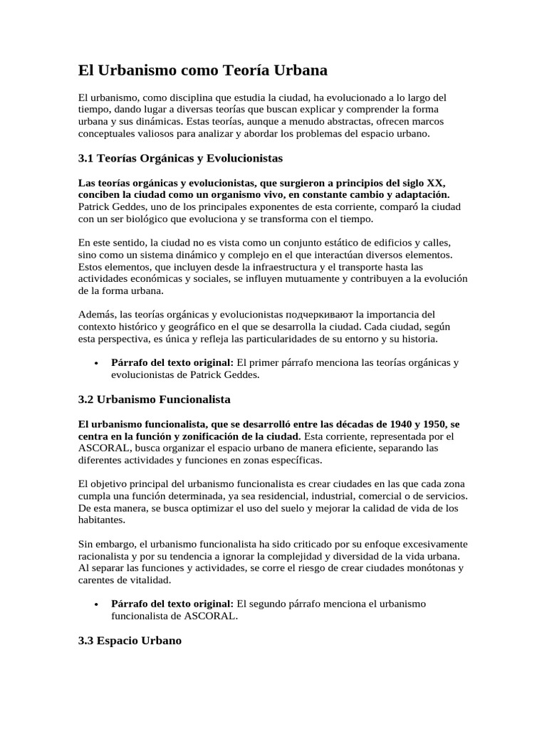 Teorías y Métodos del Urbanismo Moderno | PDF | Urbanismo | Diseño