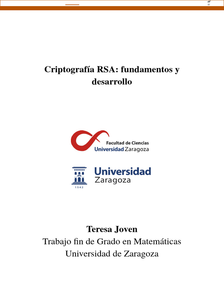 Fundamentos de Criptografía RSA | PDF | Número primo | Matemáticas discretas