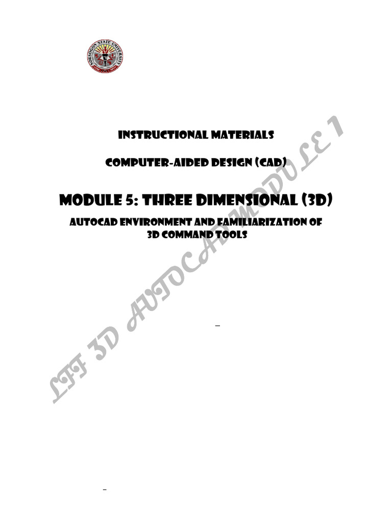 3D AutoCAD Environment Guide | PDF | Computer Aided Design | Graphics