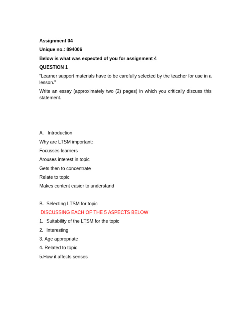 Assignment 04 Feedback | PDF
