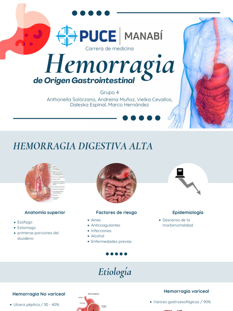 GRUPO 4 - Hemorragia de Origen GI | PDF | Gastroenterología ...