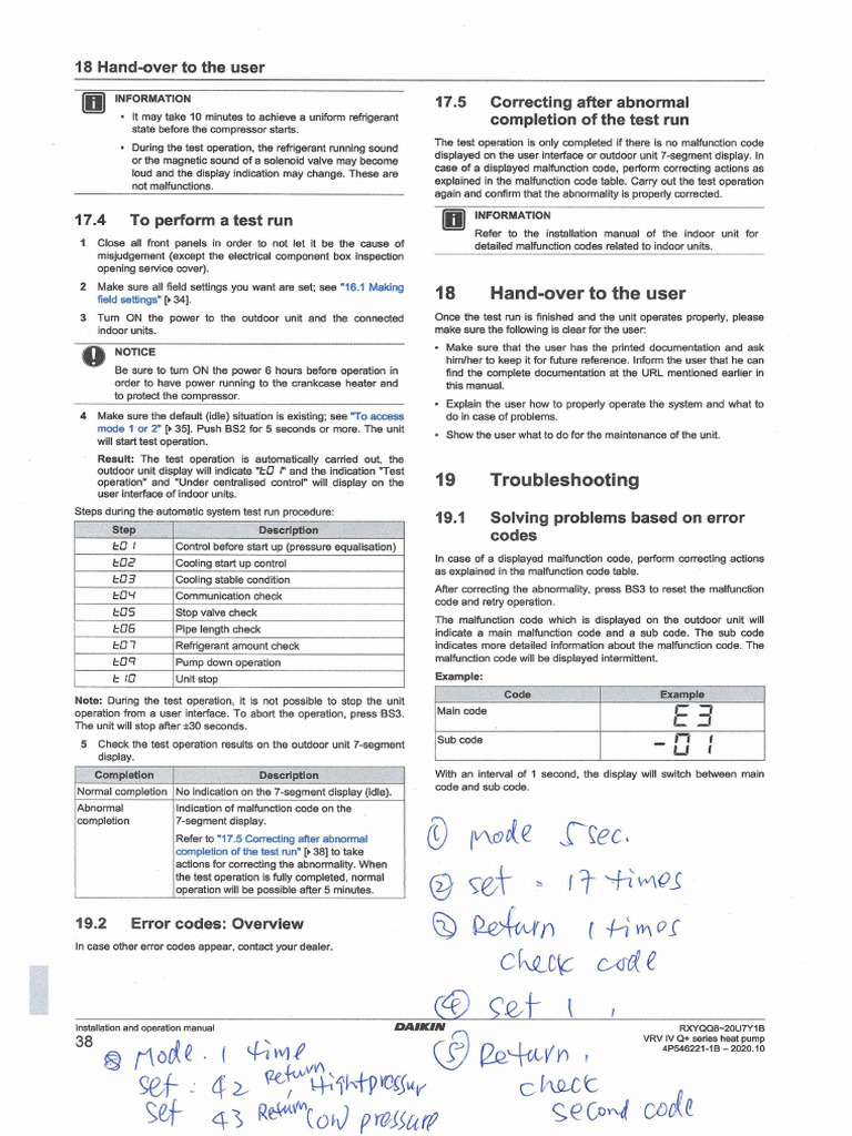 VRV IV, Error Code | PDF