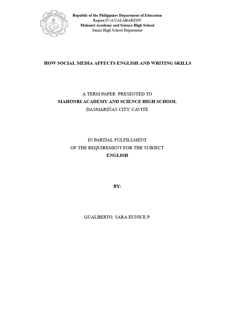 Impact of Social Media on Writing Skills | PDF | Social Media | Popular ...