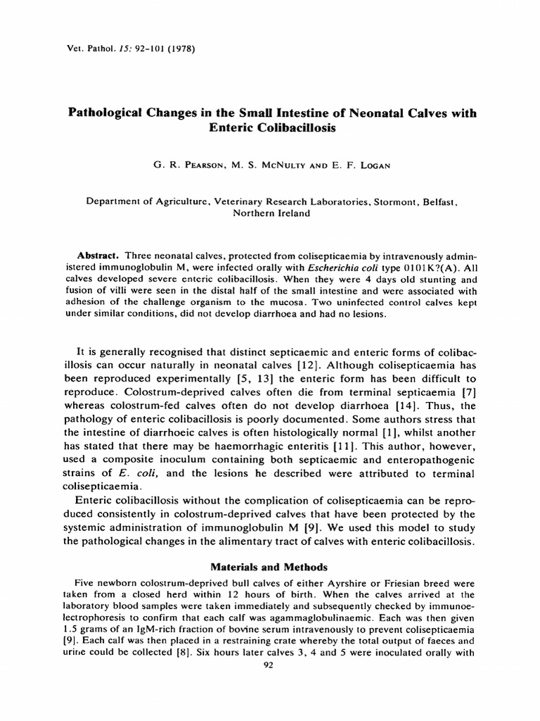 Pearson Et Al 1978 Pathological Changes in The Small Intestine of ...
