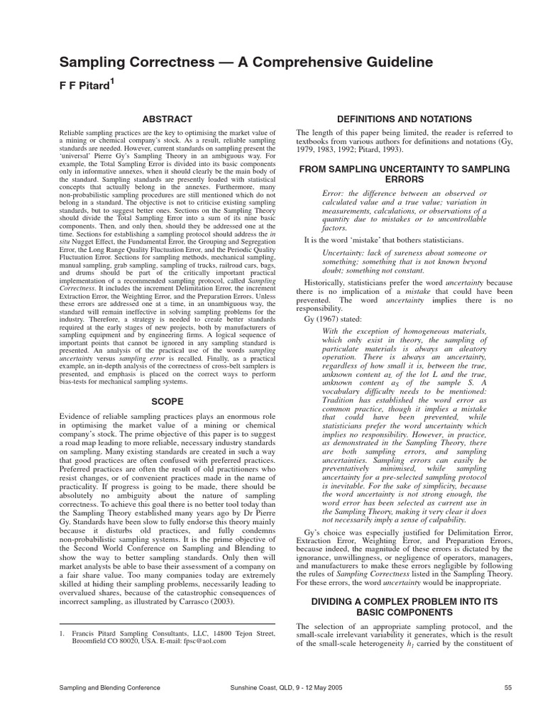 Sampling Correctness - A Comprehensive Guideline | PDF | Variance ...