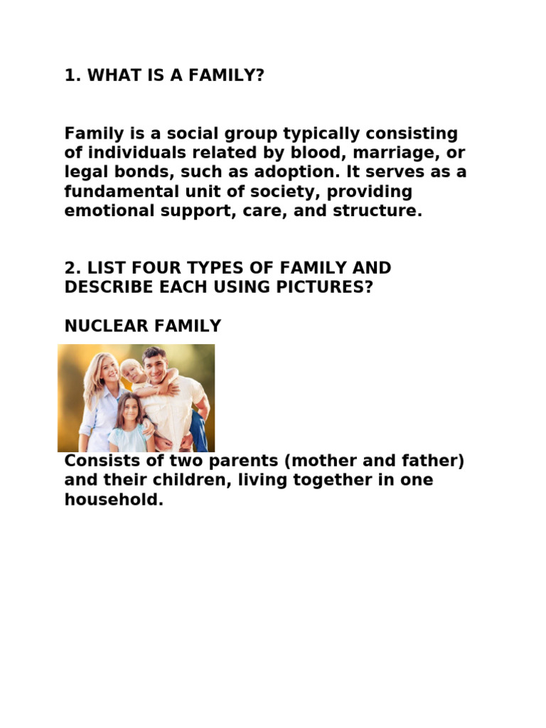 Types of Family Structures Explained | PDF